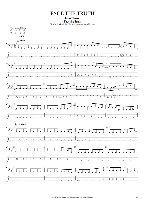 Tablature Face the Truth de John Norum (Guitar Pro) - Full Score | mySongBook